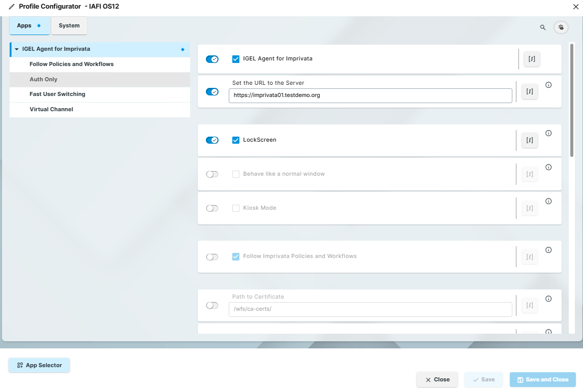 Configuration of the IGEL Agent for Imprivata on IGEL OS
